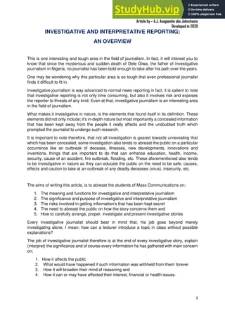 A PRACTICAL GUIDE TO INVESTIGATIVE JOURNALISM | PDF