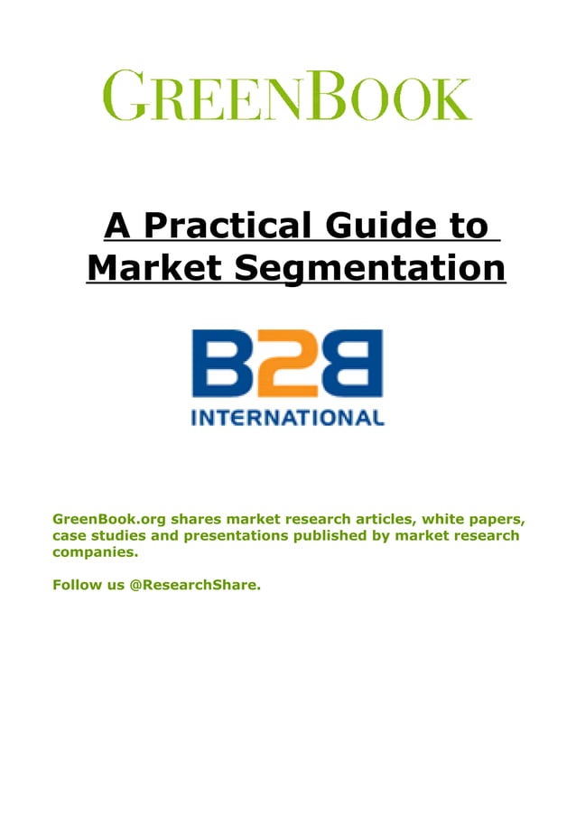 A Practical Guide to Market Segmentation | PDF