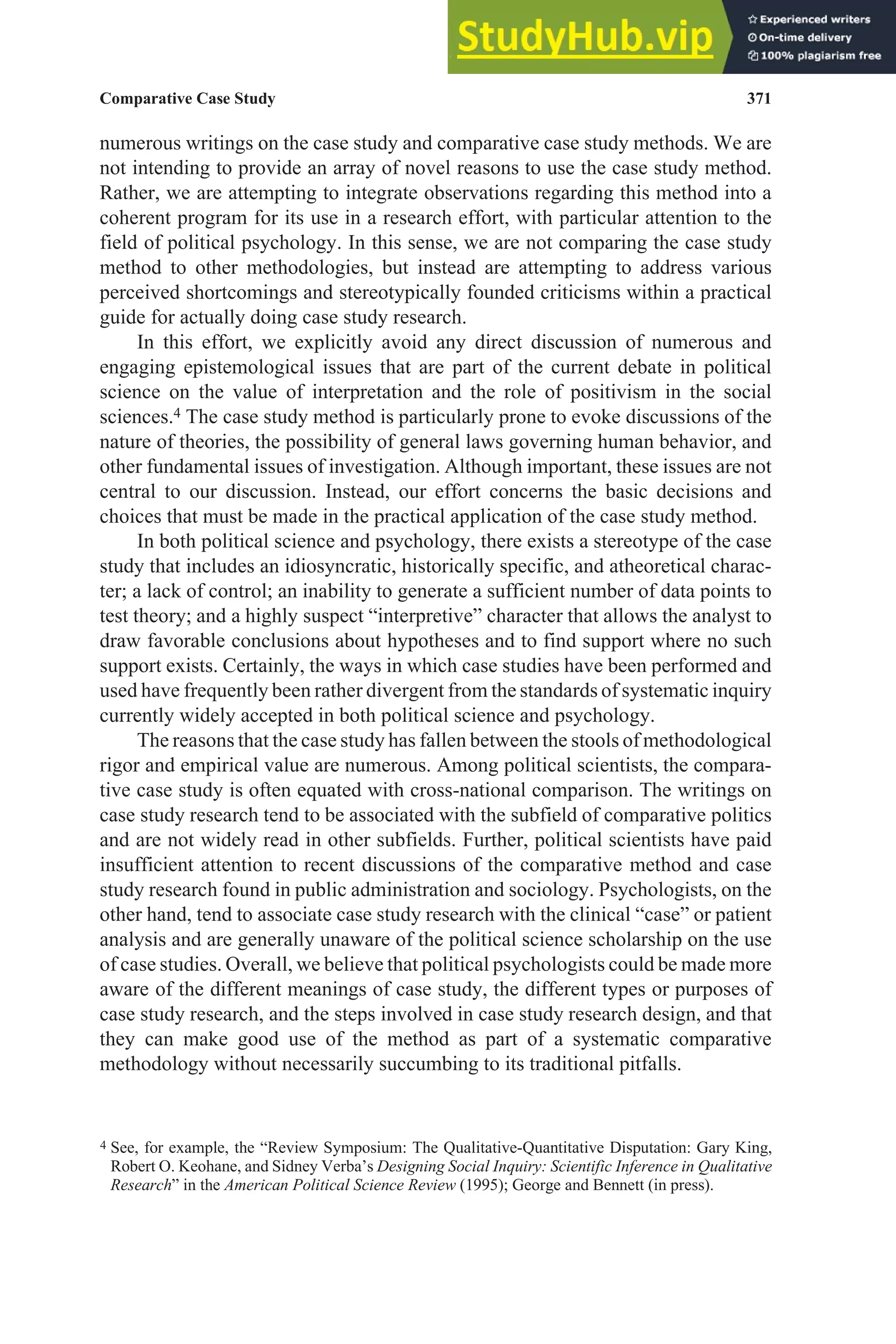 A Practical Guide To The Comparative Case Study Method In Political ...