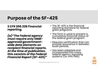 A Practical Guide to the SF-425 & SF-270 Forms | Grant Management ...