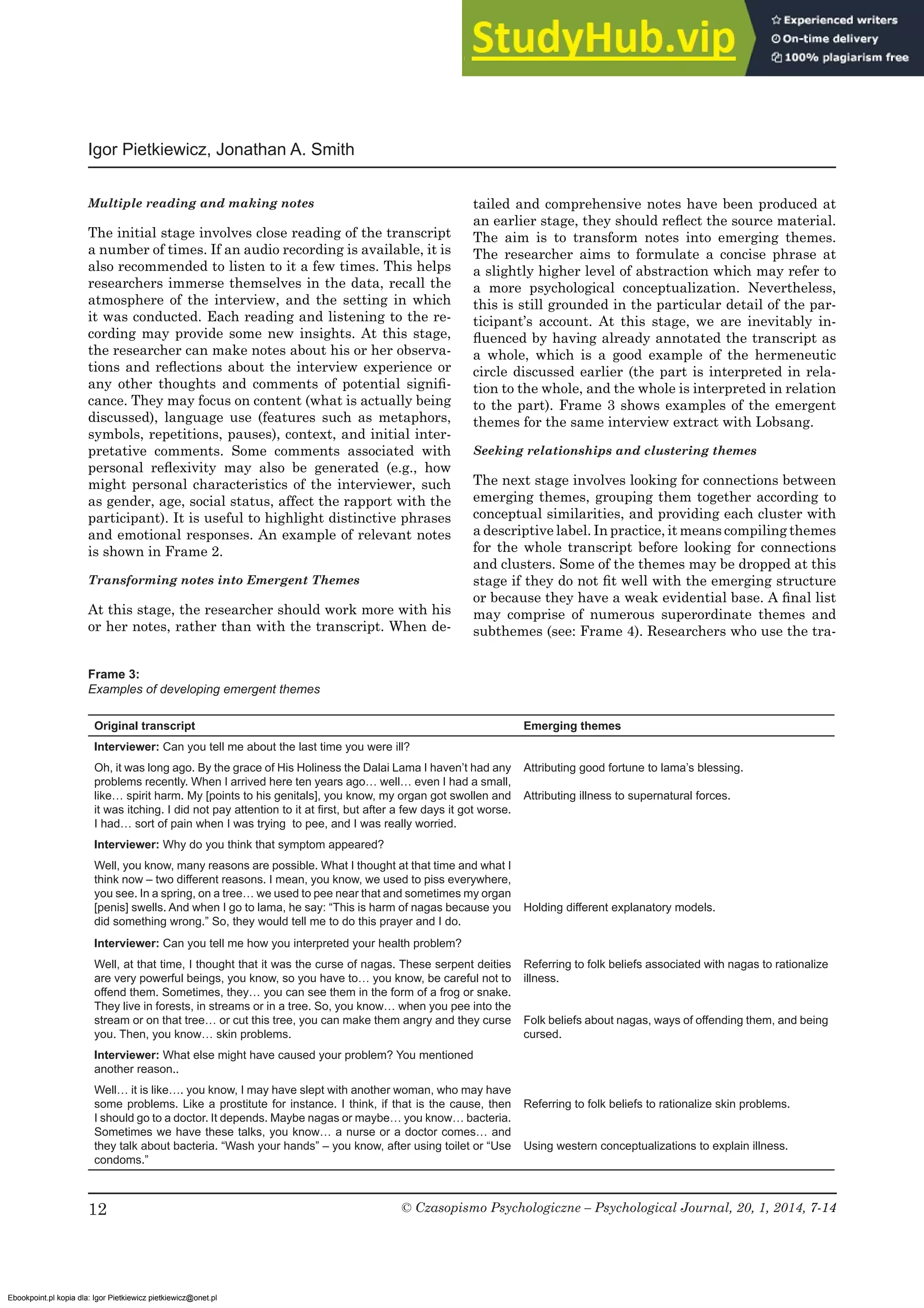 A practical guide to using Interpretative Phenomenological Analysis in ...