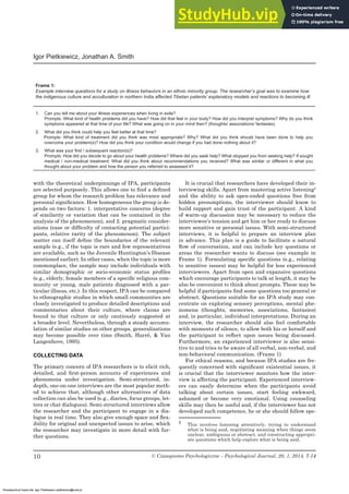 A practical guide to using Interpretative Phenomenological Analysis in ...