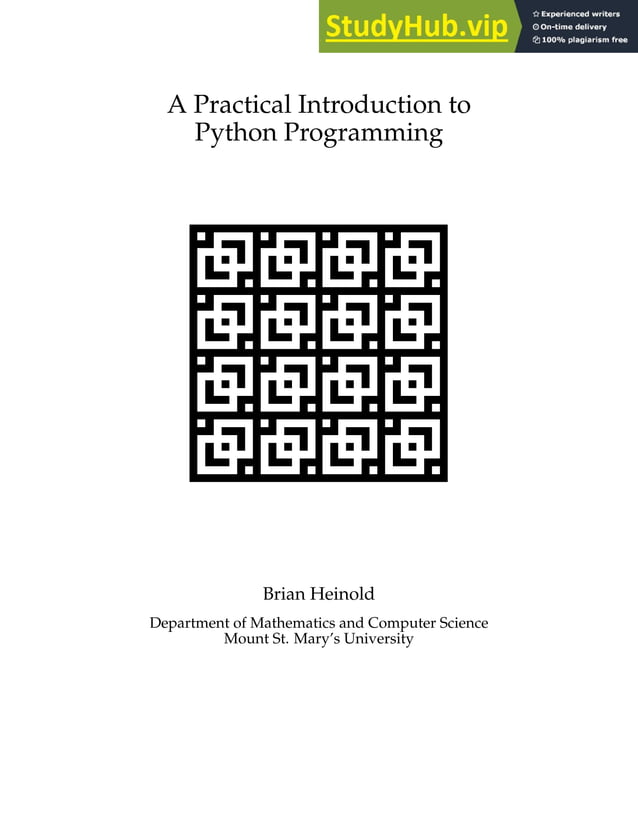 A Practical Introduction To Python Programming | PDF