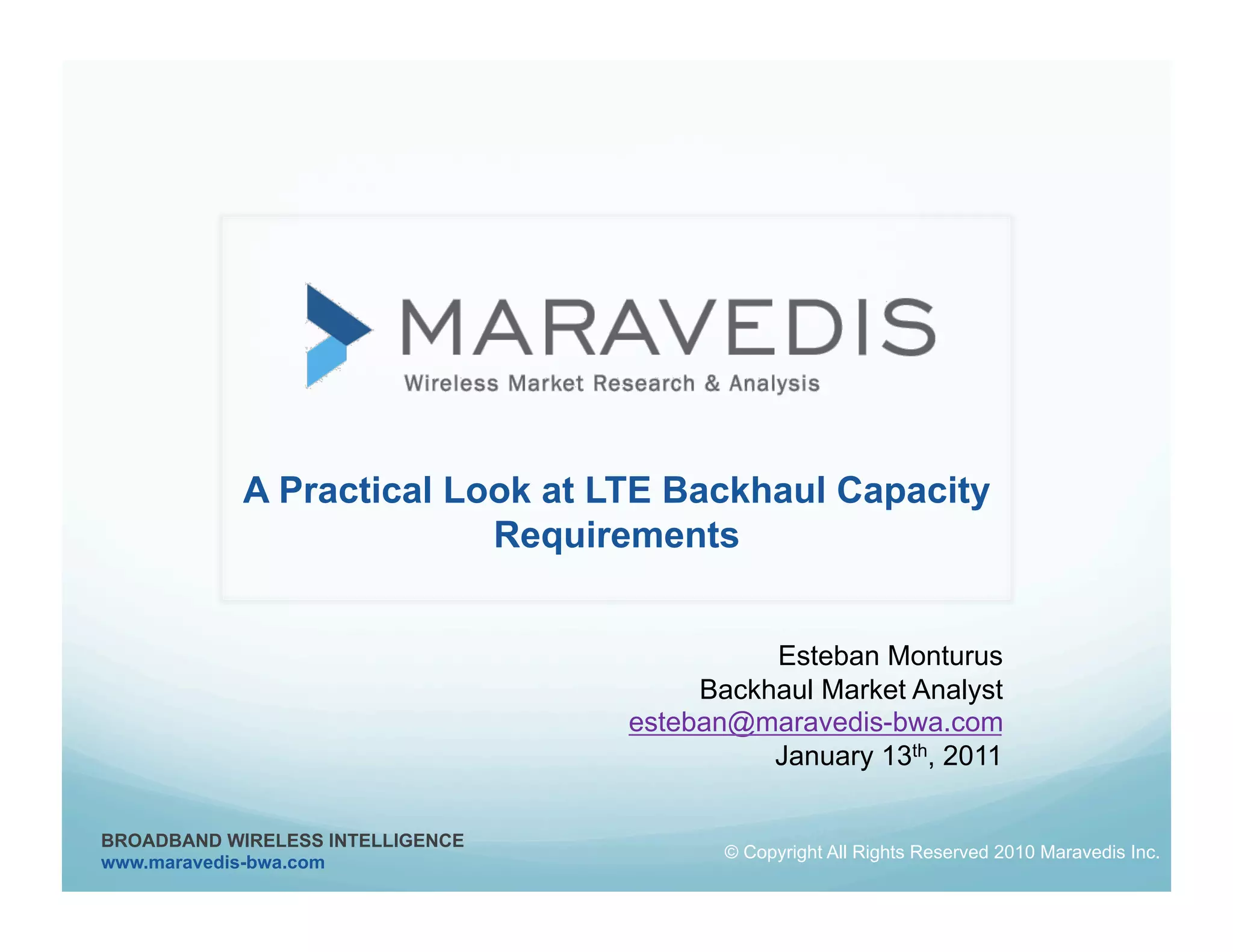 A practical look at_lte_backhaul_capacity_requirements | PPT