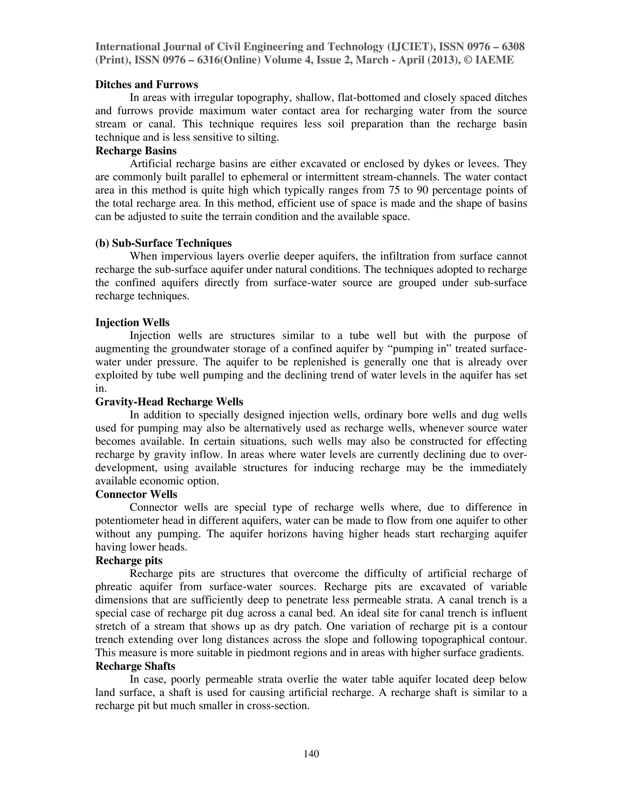 A practical solution to ground water recharge by rain water harvesting ...