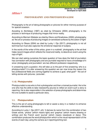 A PRACTICAL VIEW ON PHOTOJOURNALISM | PDF