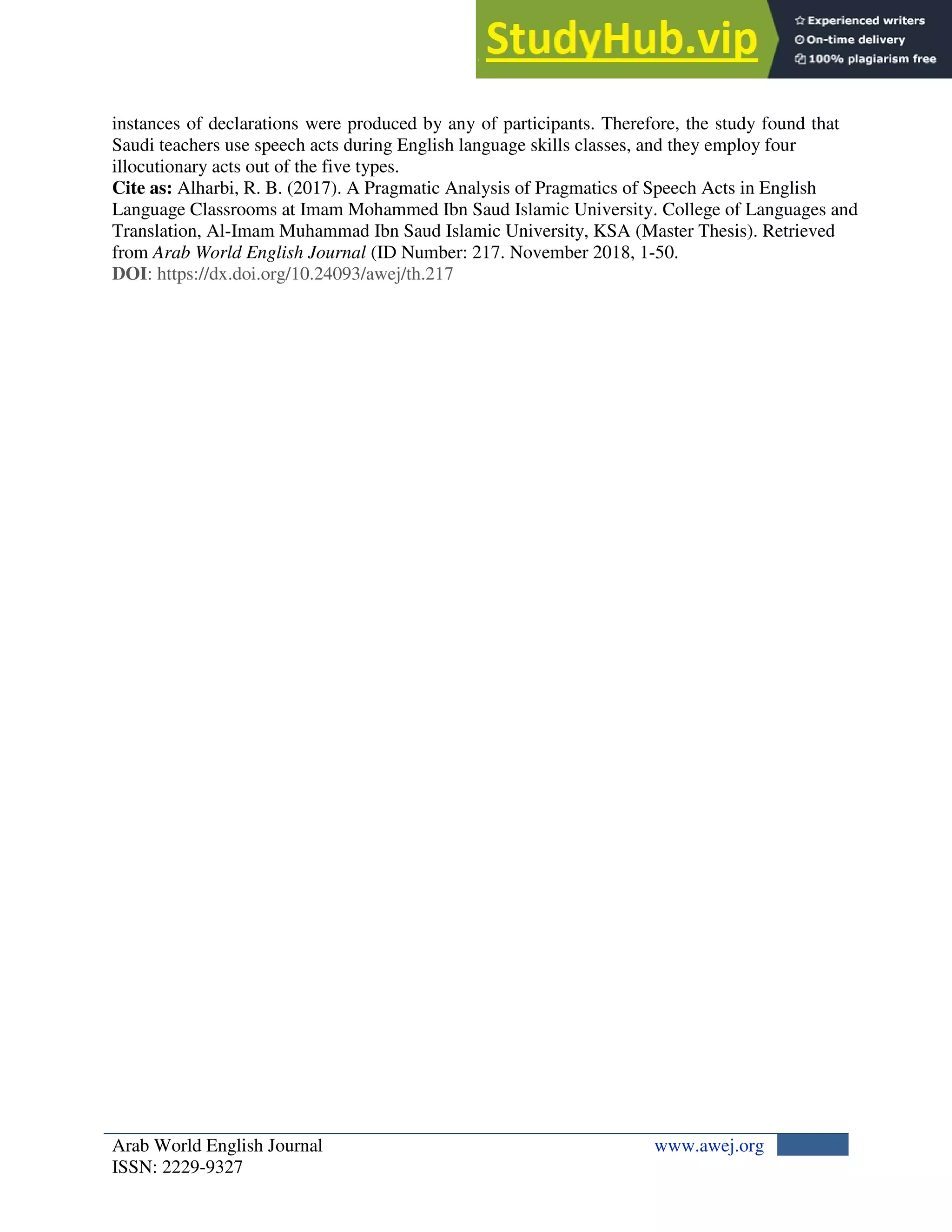 A Pragmatic Analysis Of Pragmatics Of Speech Acts In English Language ...