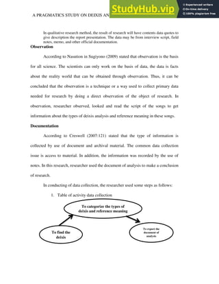 A PRAGMATICS STUDY ON DEIXIS ANALYSIS 1 A Pragmatics Study On Deixis ...