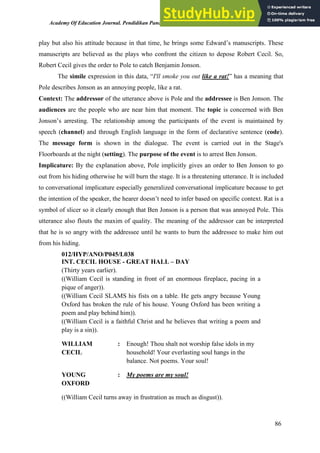 A PRAGMATIC STUDY OF FIGURATIVE LANGUAGE IN ANONYMOUS MOVIE SCRIPT | PDF