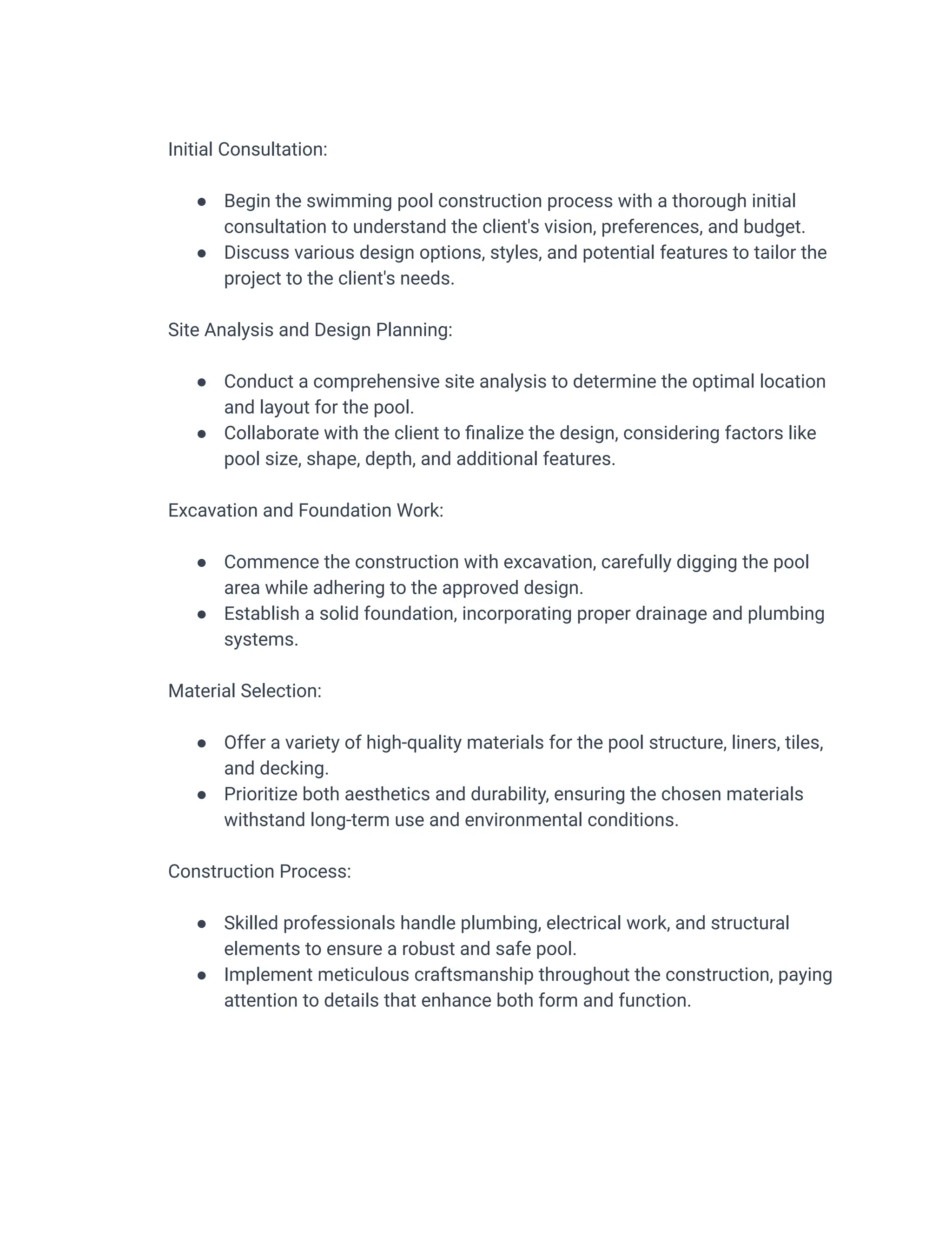 Swimming pool construction | PDF