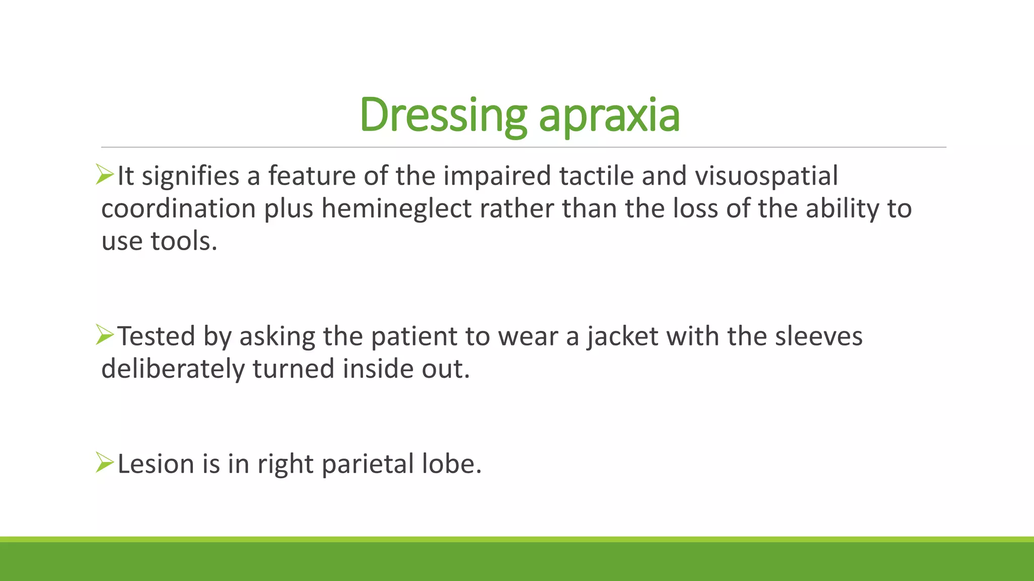 Apraxia examination and evaluation | PPTX