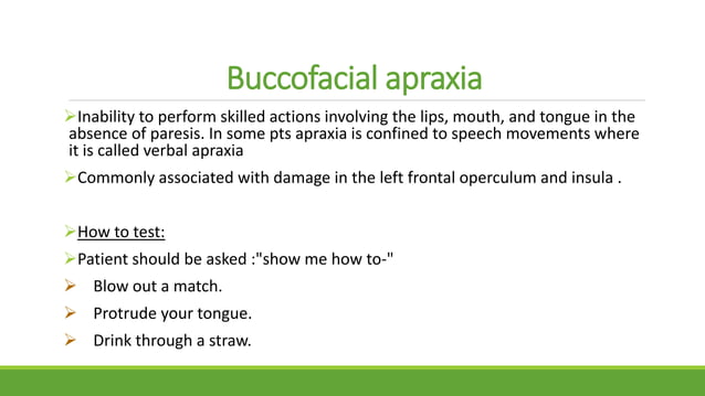 Apraxia examination and evaluation | PPTX | Physical Therapy | Wellness