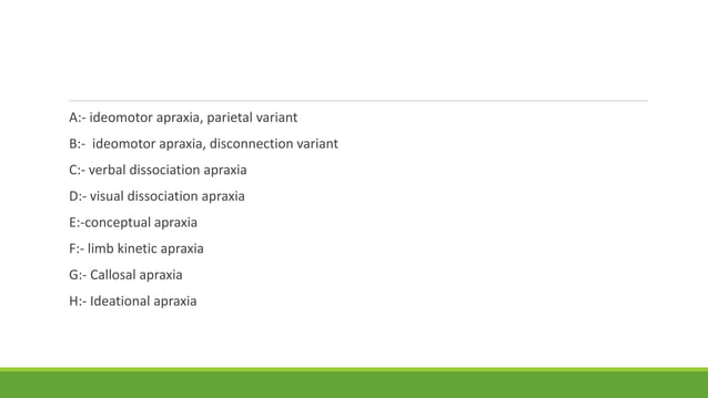 Apraxia examination and evaluation | PPTX | Physical Therapy | Wellness