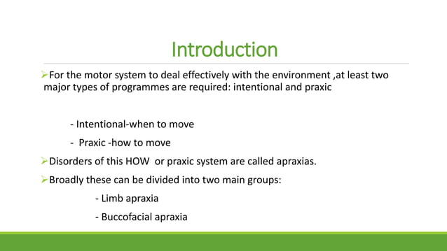 Apraxia examination and evaluation | PPTX | Physical Therapy | Wellness
