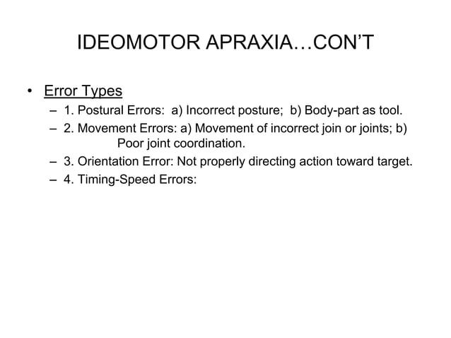 APRAXIA.ppt | Physical Therapy | Wellness
