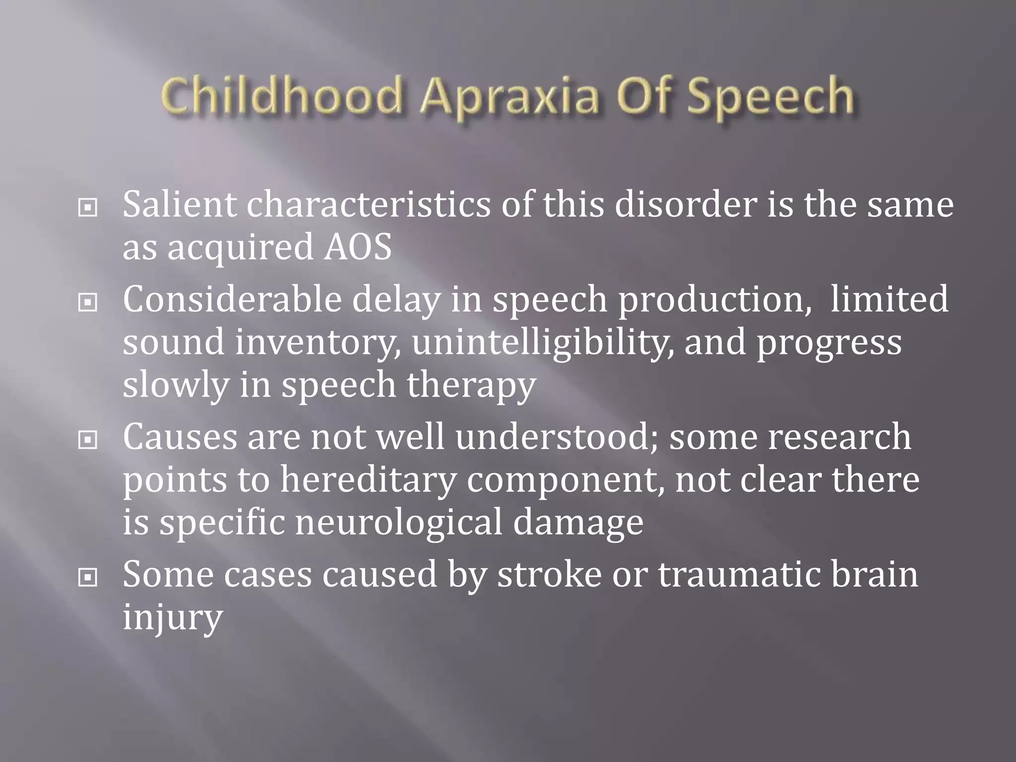 Apraxia, aphasia assessment and their management | PPTX