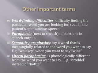 Apraxia, aphasia assessment and their management | PPTX