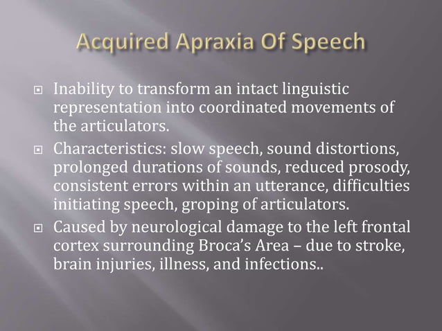 Apraxia, aphasia assessment and their management | PPTX