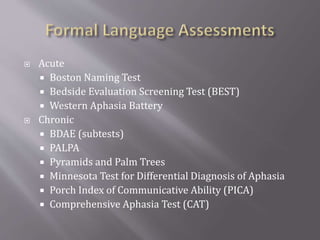 Apraxia, aphasia assessment and their management | PPT