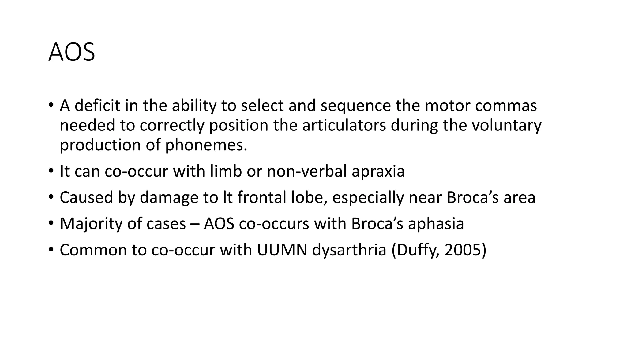 Apraxia of speech | PPTX