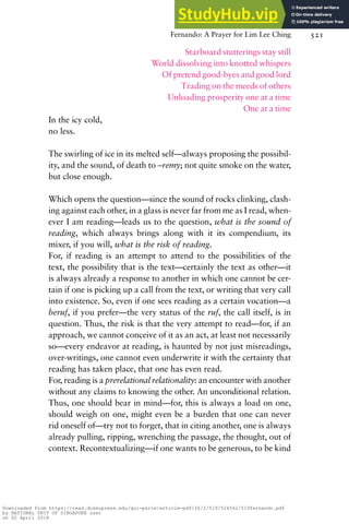 A Prayer For Lim Lee Ching | PDF