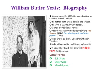 A prayer for my daughter poem by Yeats | PPTX