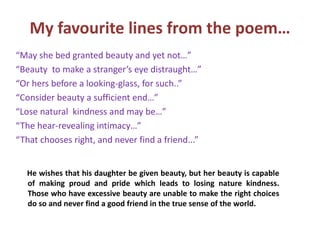 A prayer for my daughter poem by Yeats | PPTX