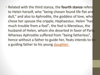 A Prayer For My Daughter by W.B. Yeats Prepared by Kaushal Desai | PPTX