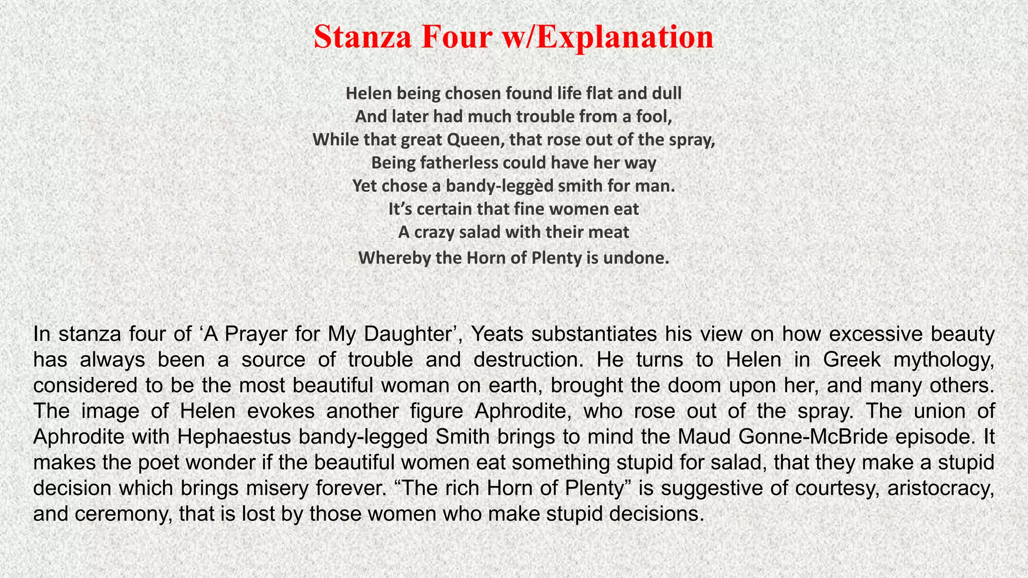 A prayer for my daughter by w. b. yeats | PPT