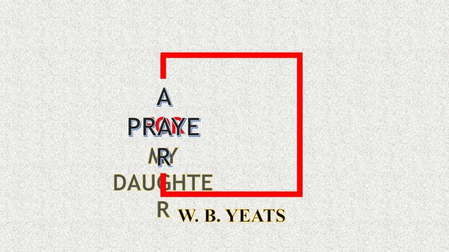 A prayer for my daughter by w. b. yeats | PPT