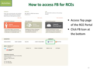 Progress of Global RCE Network and Roadmap for the RCE Community (UNU ...