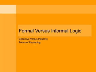 Formal Versus Informal Logic lecture presentation | PPT
