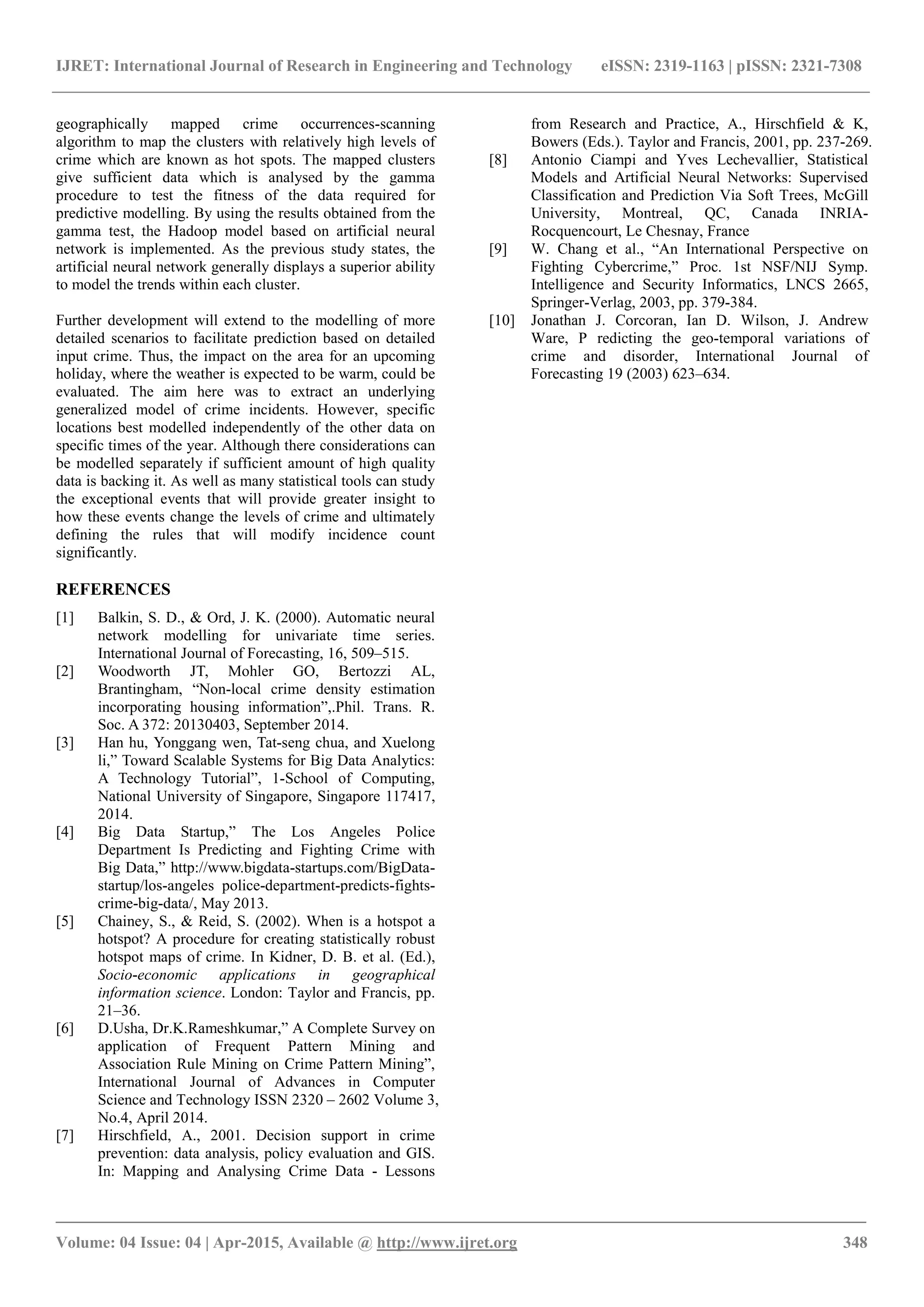 A predictive model for mapping crime using big data analytics | PDF