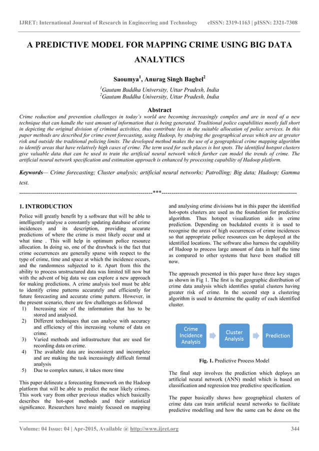 A predictive model for mapping crime using big data analytics | PDF