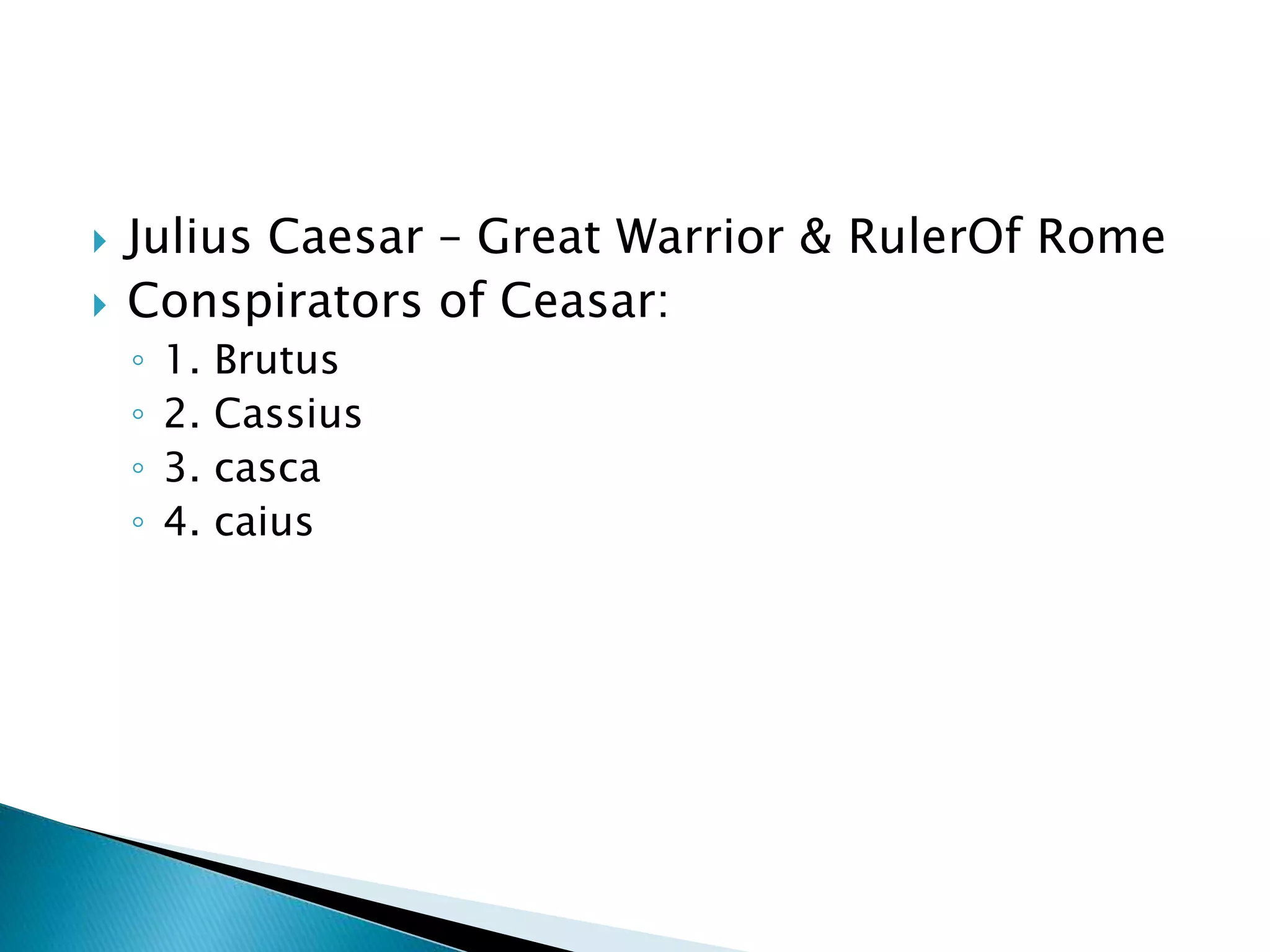 A Preface To William Shakespeares Julius Caesar Ppt