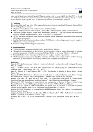 A preliminary yield model for natural yushania alpina bamboo in kenya | PDF