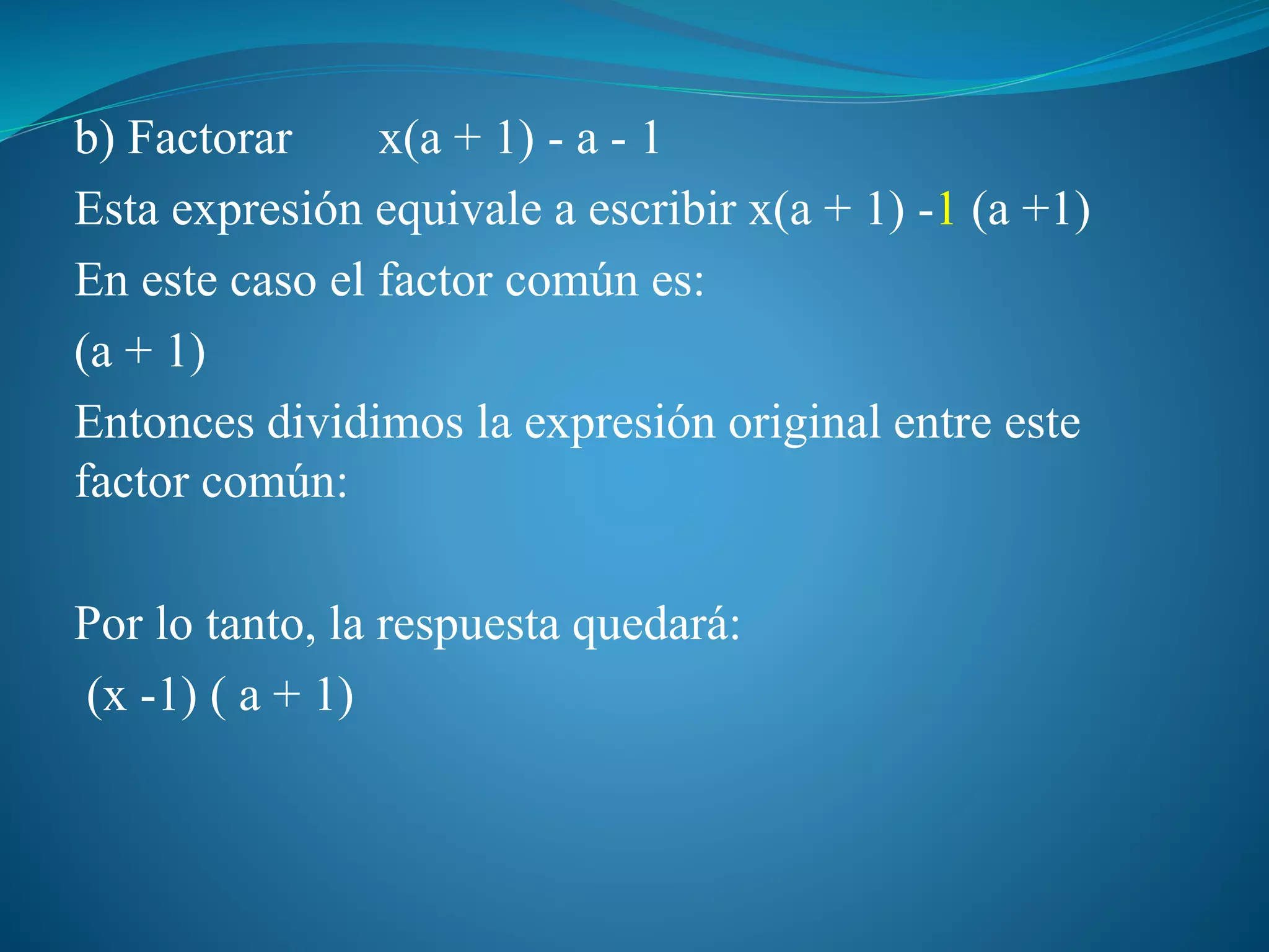 Aprendamos a factorizar | PPT