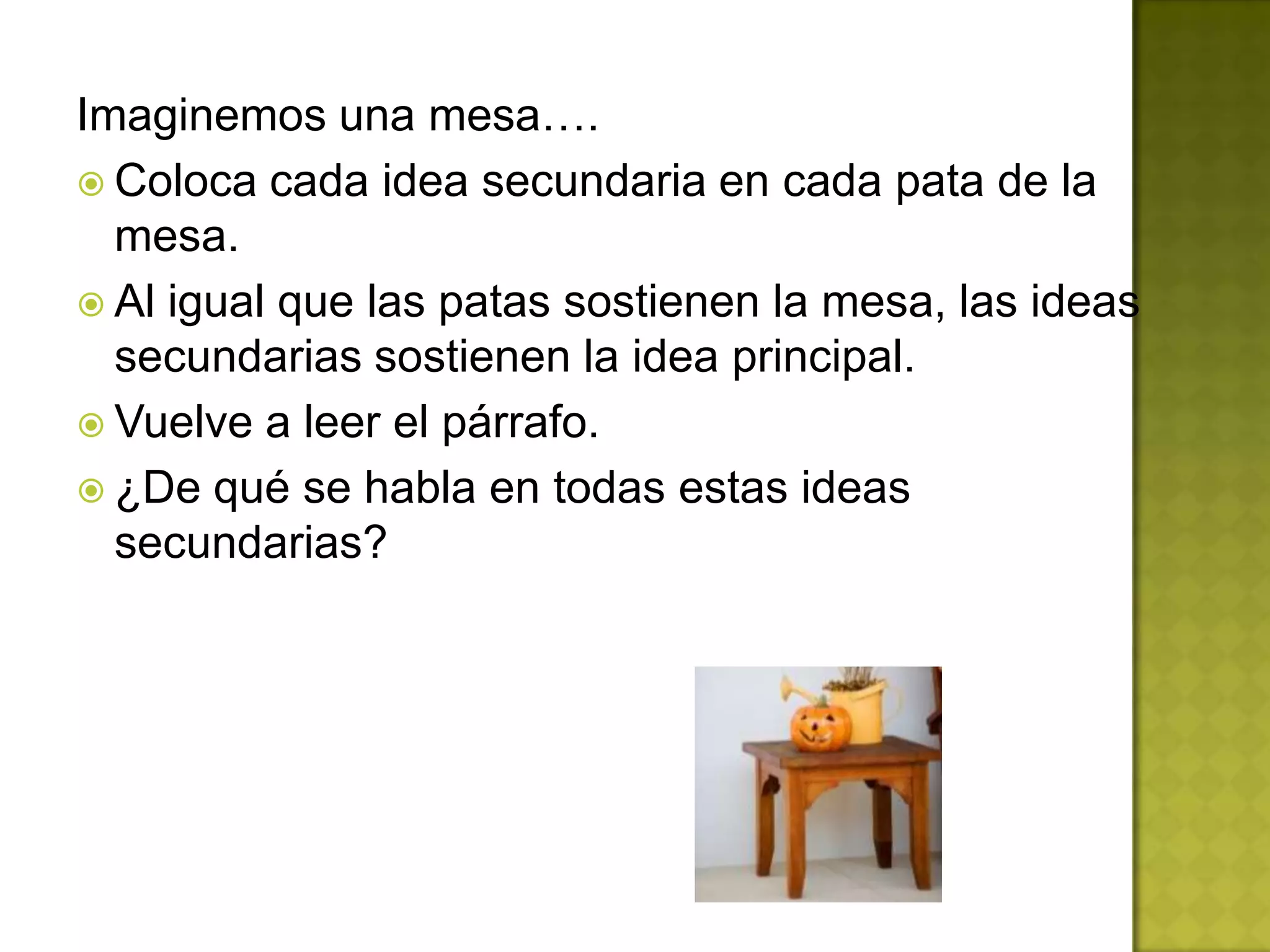 Aprendamos a identificar las ideas principales de un | PPTX