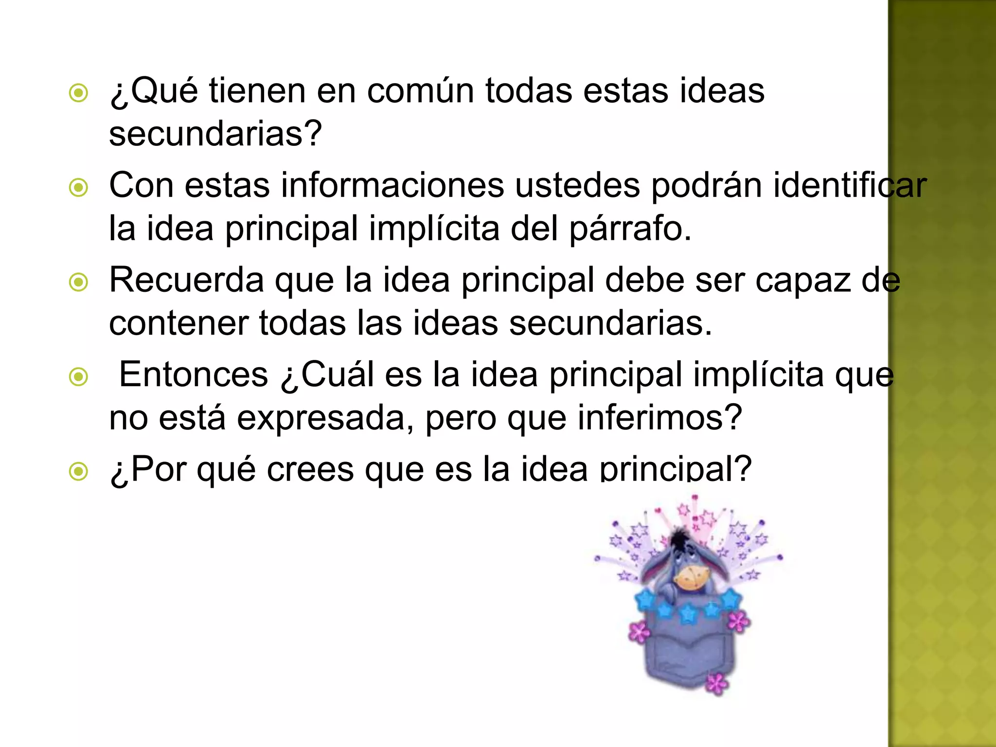 Aprendamos a identificar las ideas principales de un | PPTX