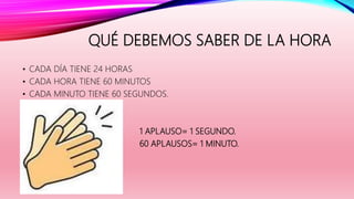 Aprendamos a leer la hora | PPTX