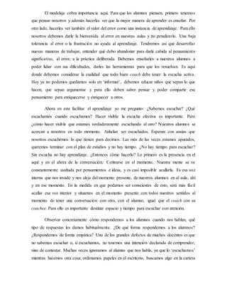 Aprender a escuchar en la escuela | DOCX