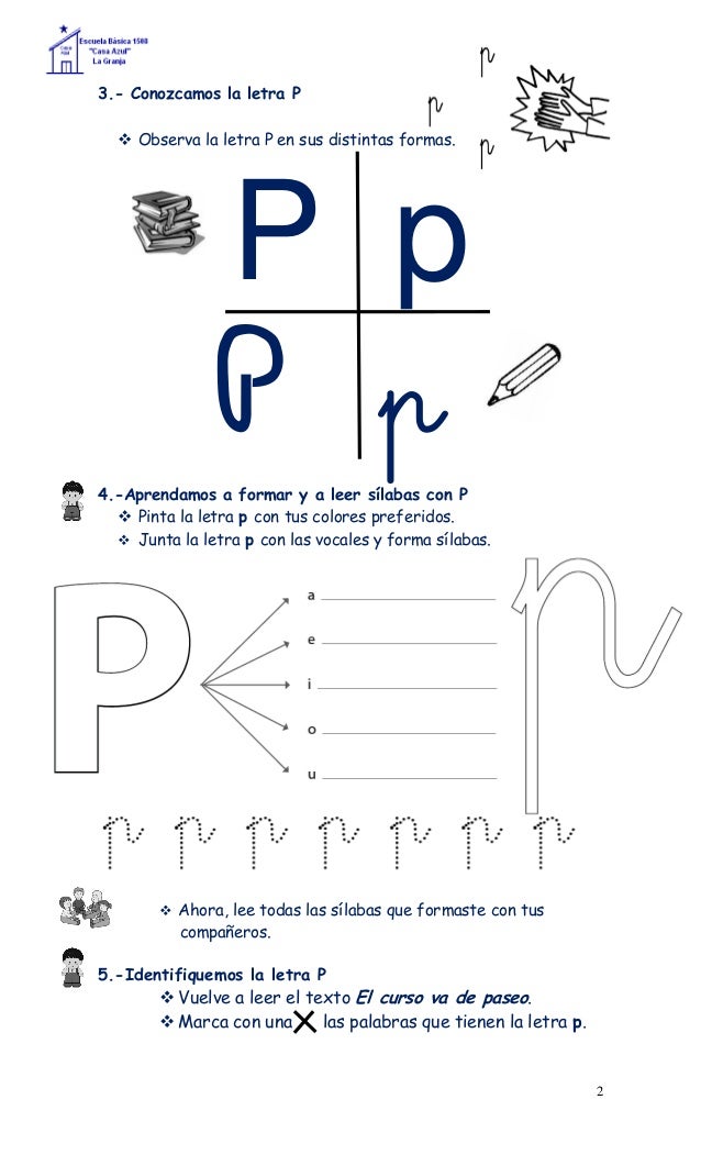 Aprendiendo a leer y escribir la p