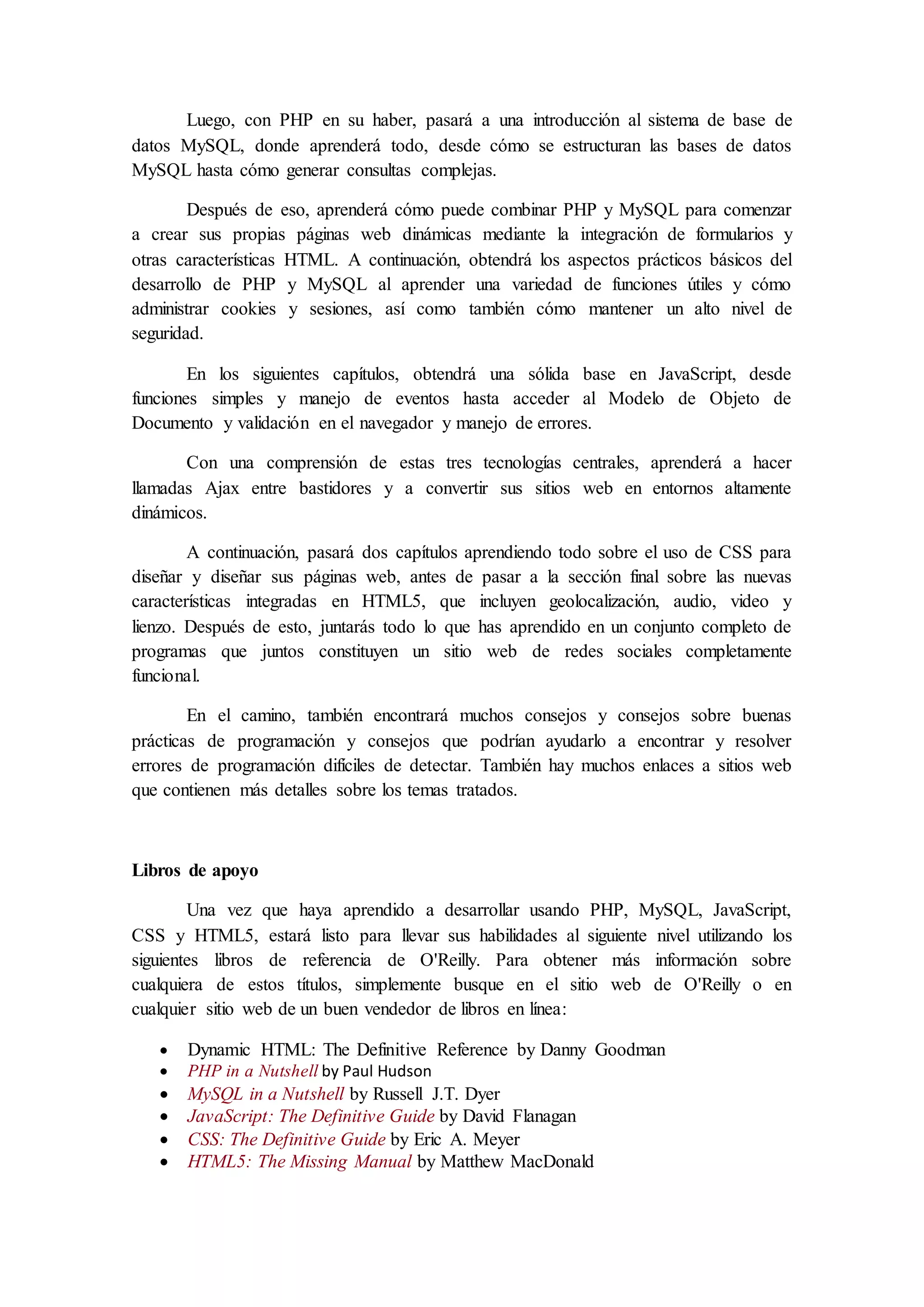 Aprendiendo Php Mysql Javascript Css Html5 Libro Traducido Pdf 9574