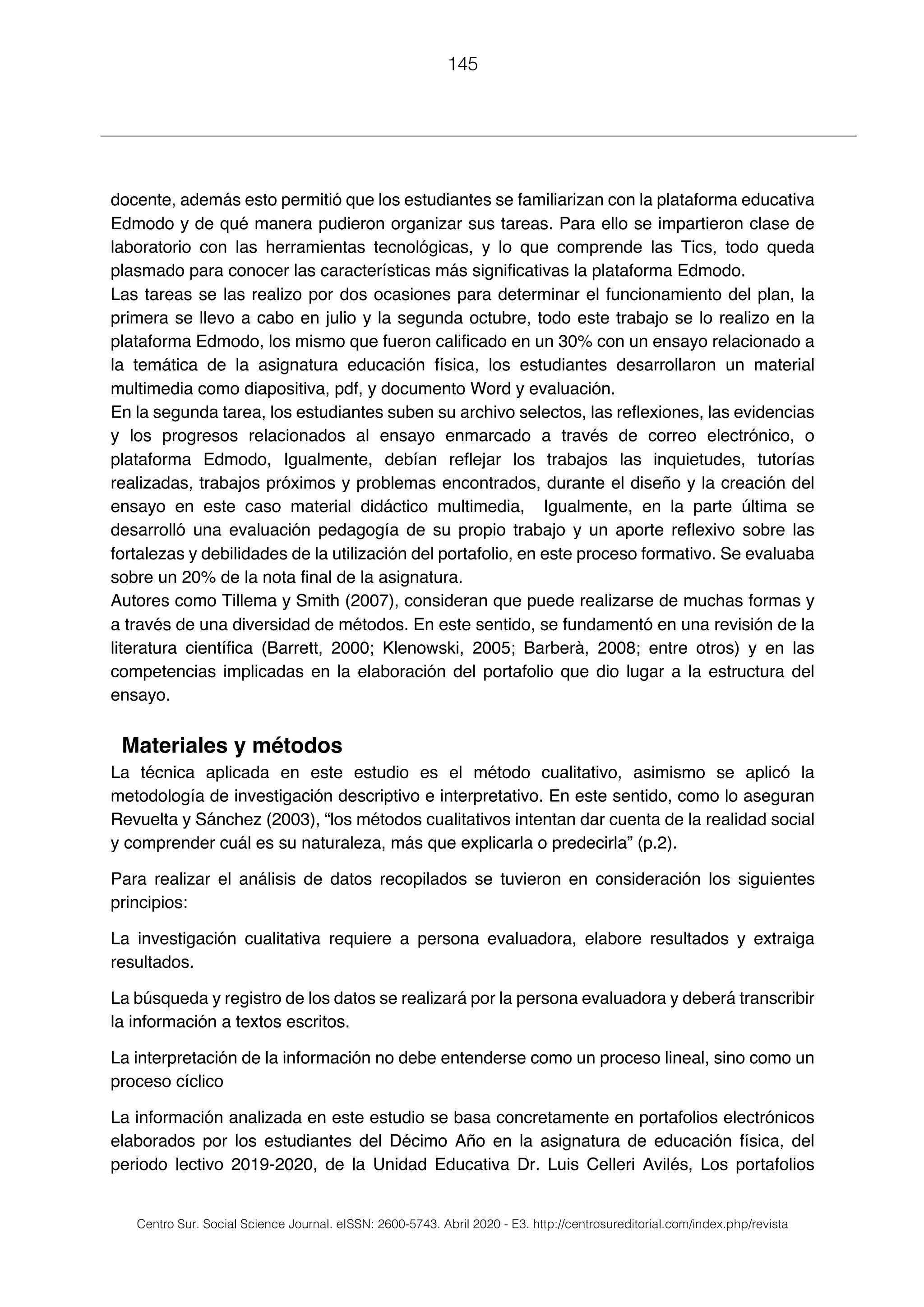 El portafolio electrónico en la enseñanza de la Educación Física | PDF