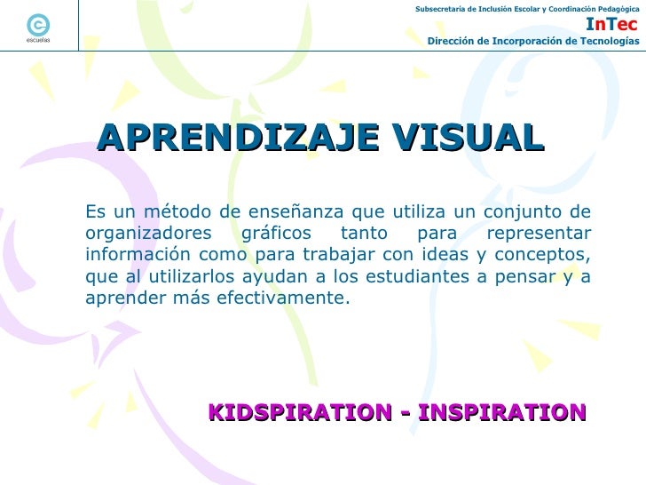 TECNOLOGÍA ES LA EDUCACION: EL APRENDIZAJE VISUAL