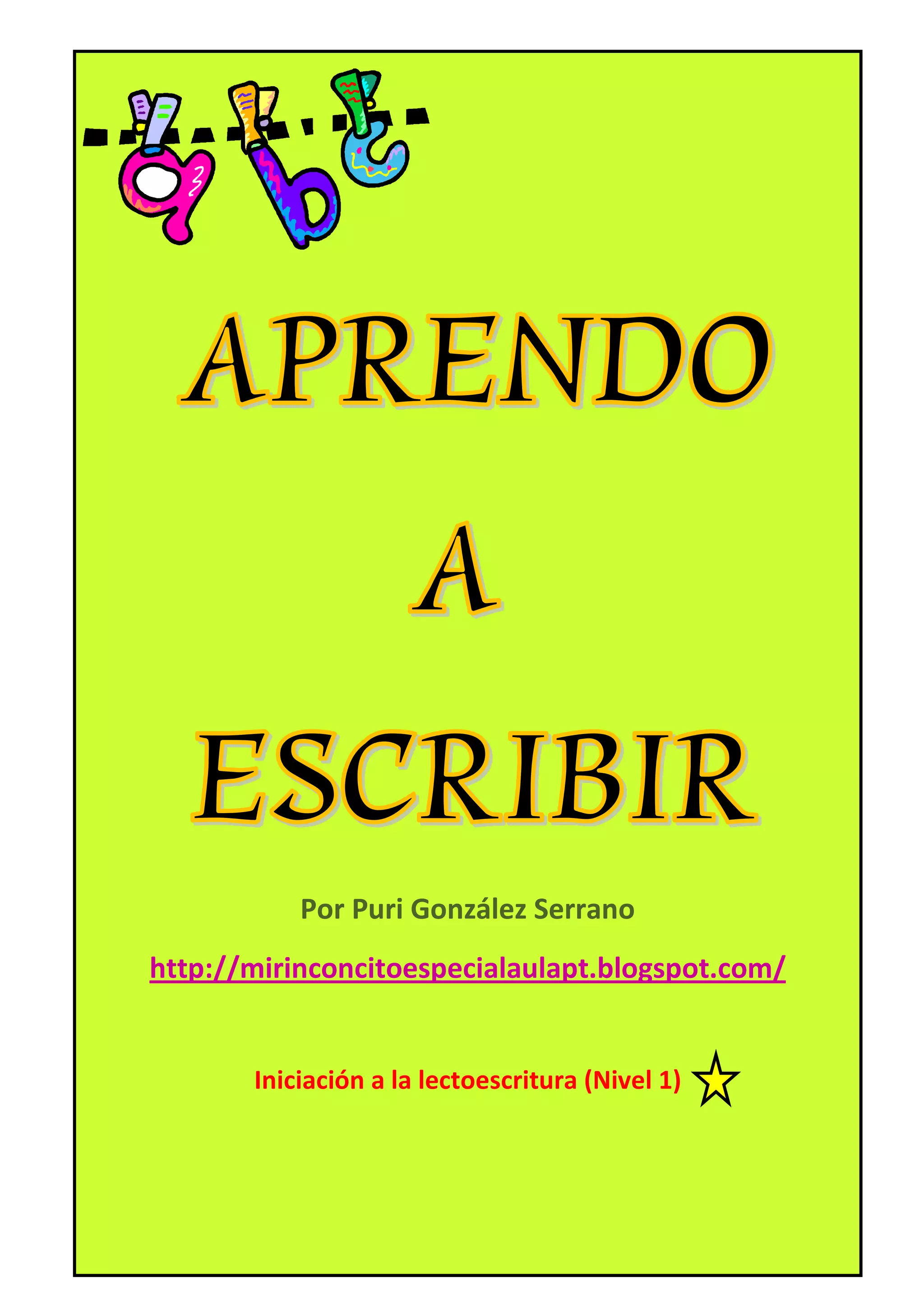 Aprendo a escribir iniciación a la lectoescritura nivel 1 | PDF