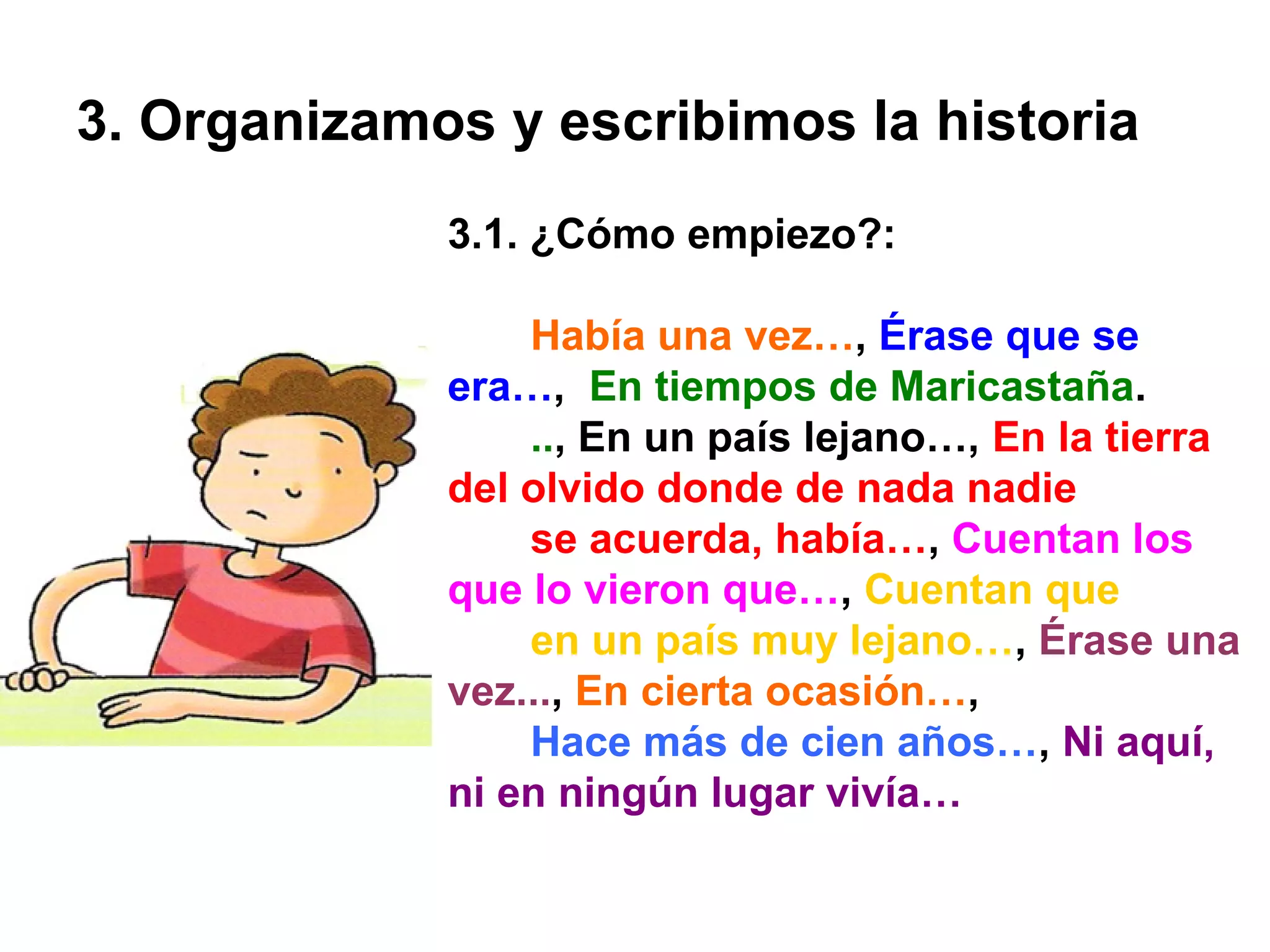 Aprendo a escribir historias 1º ciclo | PPT