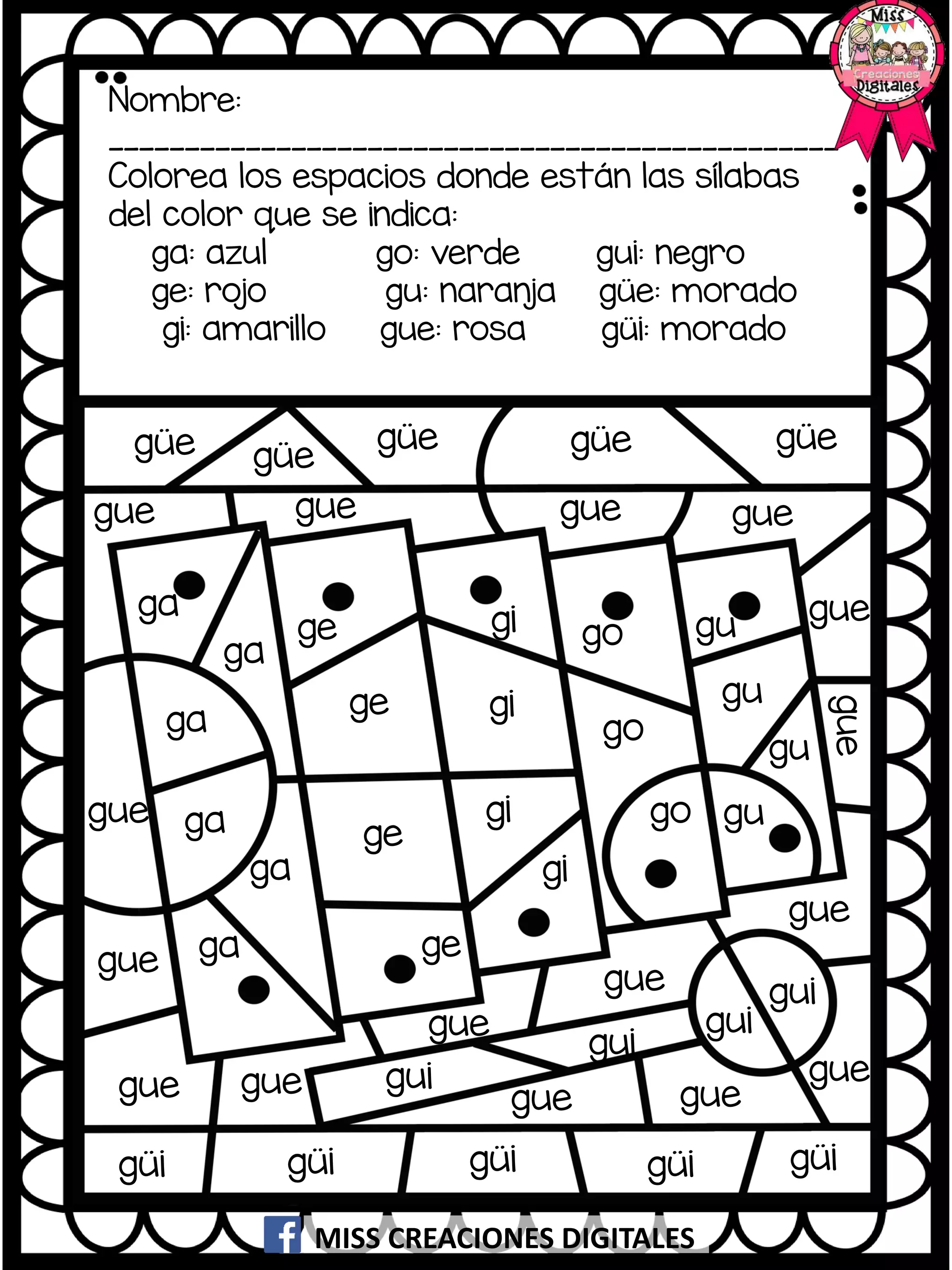 Aprendo silabas coloreando pdf | PDF