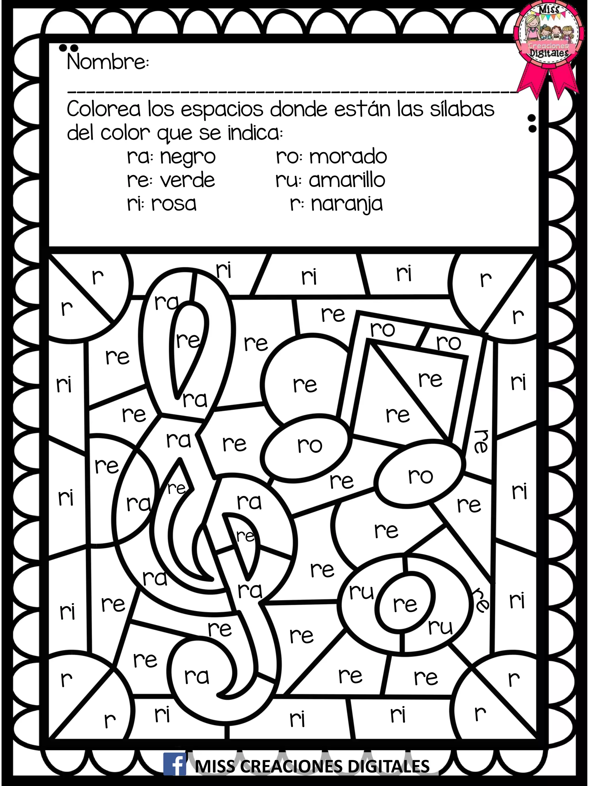 Aprendo silabas coloreando pdf | PDF