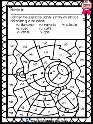 Aprendo silabas coloreando pdf | PDF